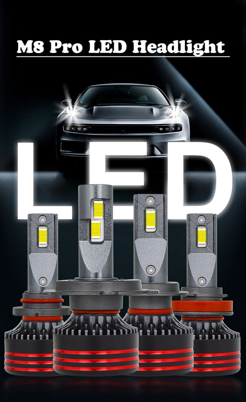 M8 Pro 120w Led Headlights: High-power Car Light Bulbs With External ...