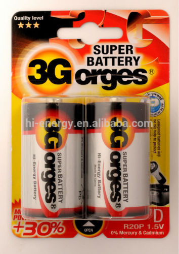 D Size R20p 1.5v Um1 Silver Zinc Battery, High Quality D Size R20p 1.5v ...