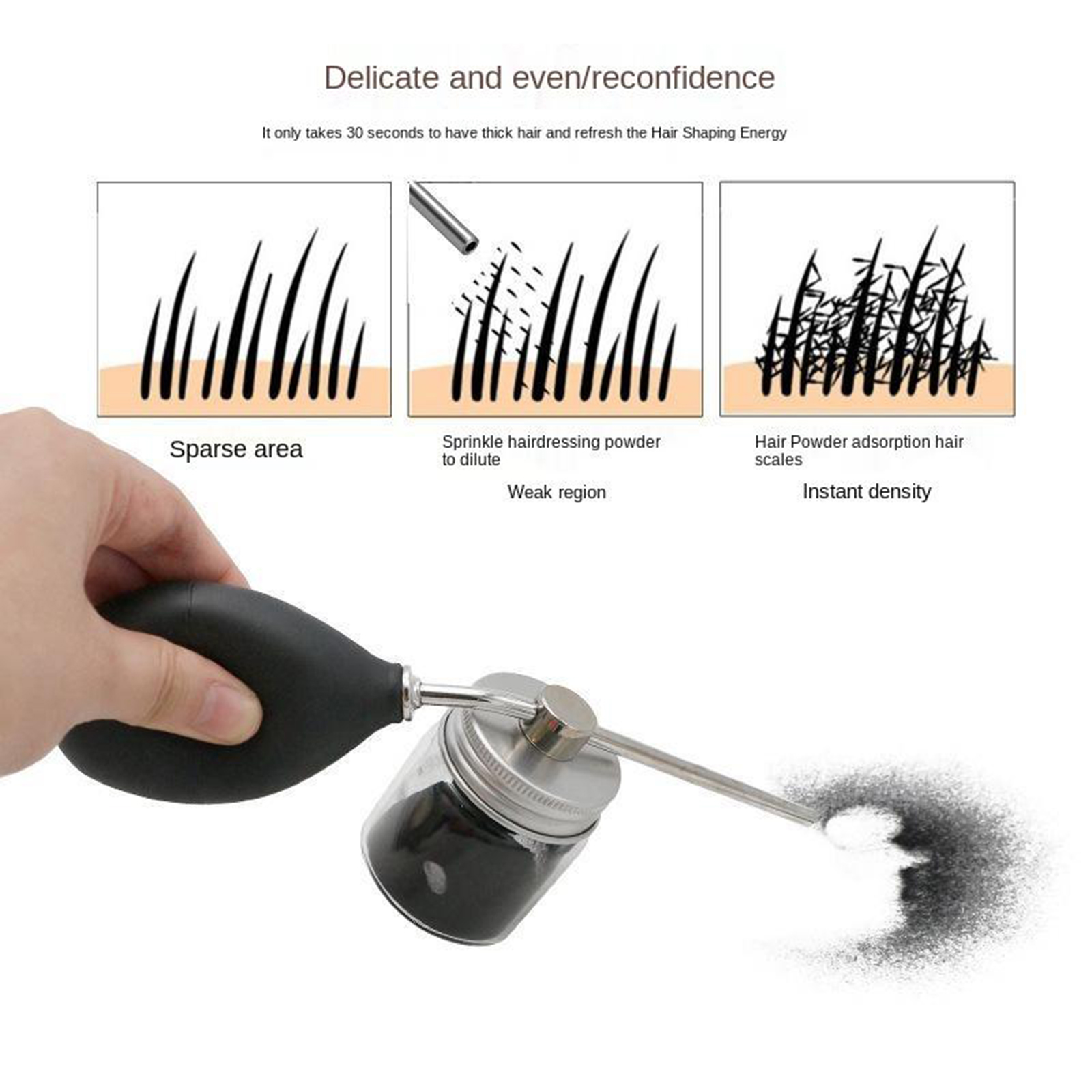 Refillable Talc Powder Blower Puffer Barbers Hairdressers Talcum Bottle ...