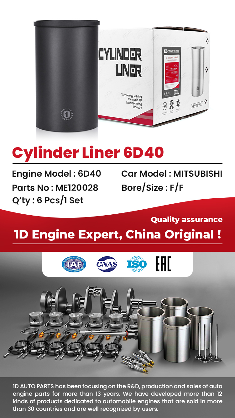 Auto Parts Mitsubishi Engine 6d40 Cylinder Liner Me120028, High Quality ...