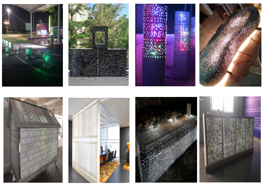 Customizable Pmma End Glow Fiber Optic Bricks For Transparent Cement ...