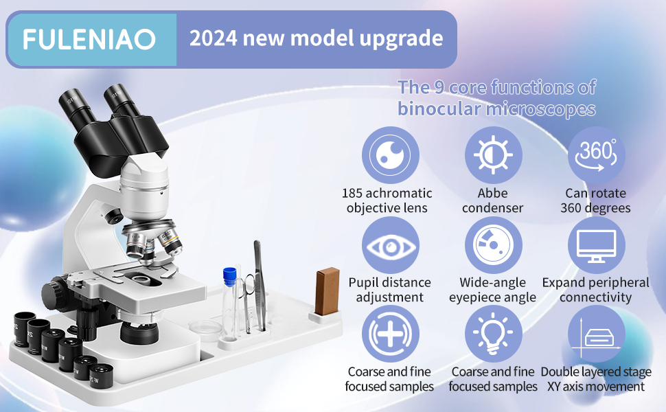 40x-2000x Zoom Binocular Biological Microscope For Laboratory Use, High ...