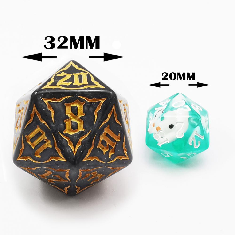 Bescon Giant Fire-patterned Dnd Dice Set 1 Inch (25mm) , Oversized D&d ...