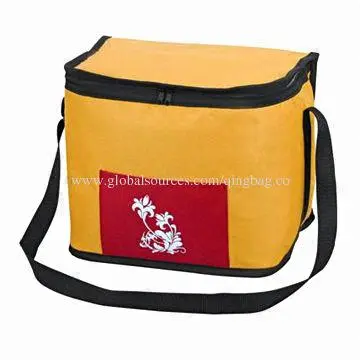 Insulated Baby Cooler Bag In Yellow, One Front Pocket With Logo Printed ...