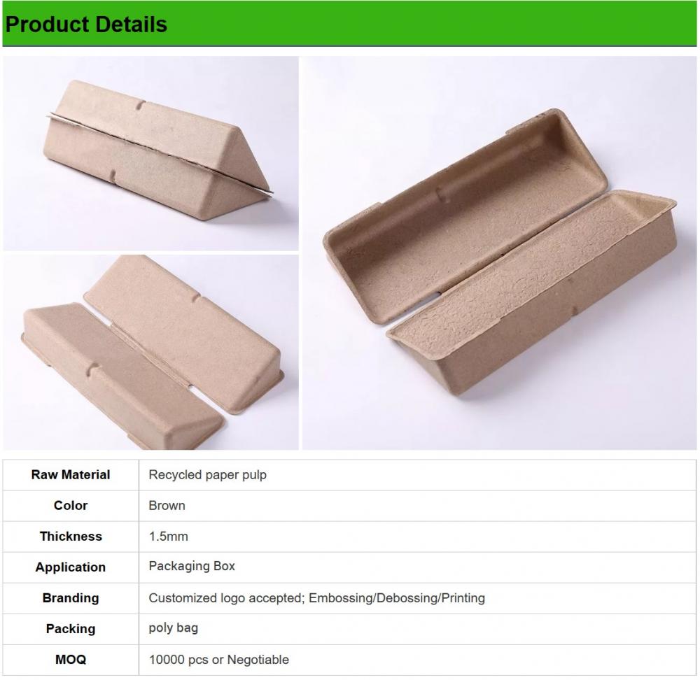 Recycled Paper Pulp Molded Triangular Shape Box Packaging, High Quality ...