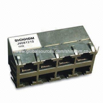 1,000m Rj45 Connector With Integrated Magnetic Transformer Modules ...