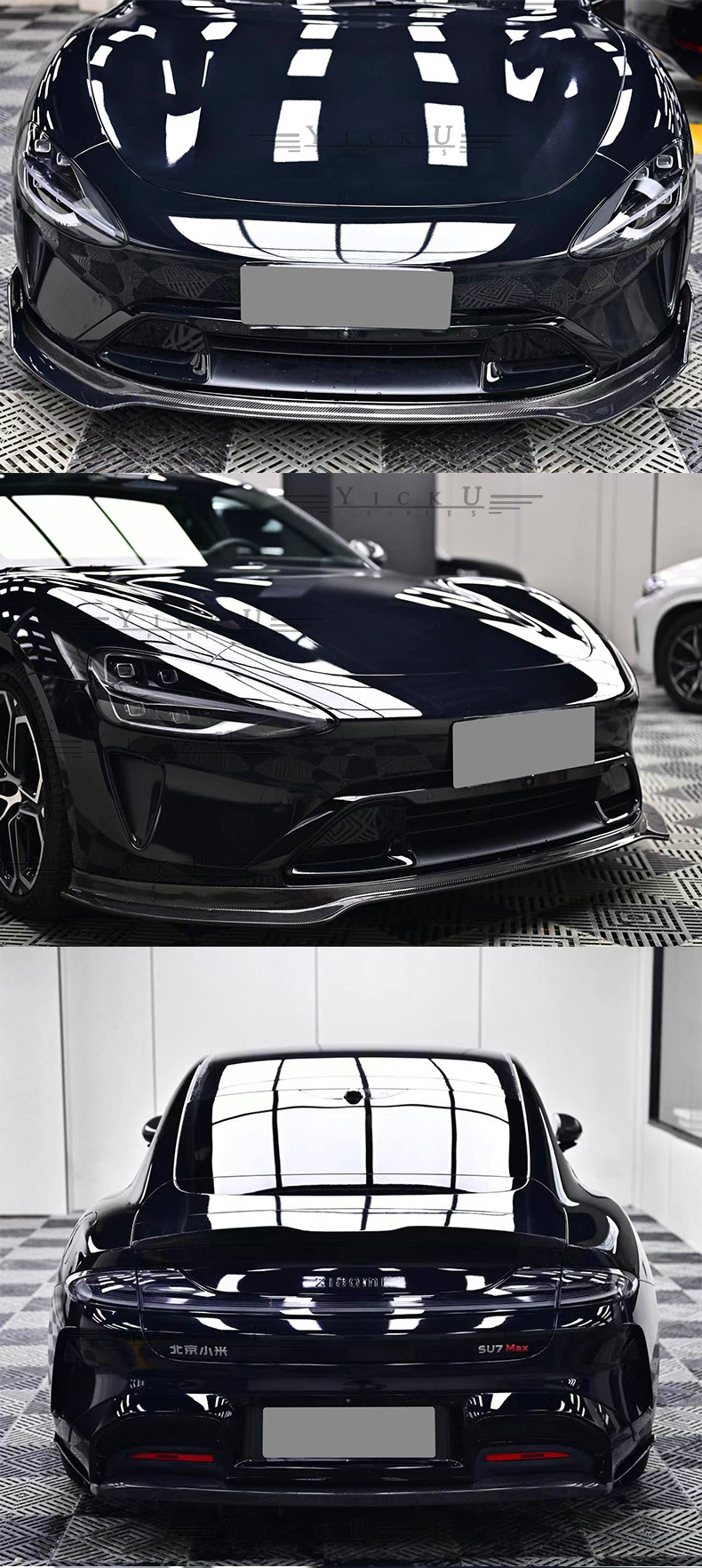 Xiaomi Su7 Carbon Fiber Body Kit: Front Shovel, Rear Lip, Side Skirt ...