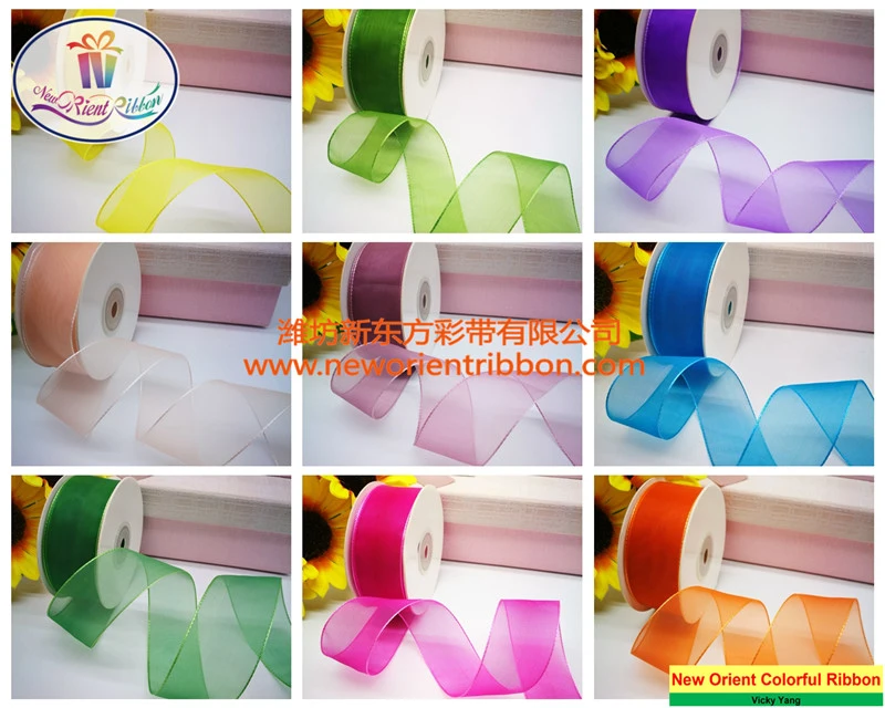 Oem Hard Edge Organza Sheer Ribbon Grosgrain Taffeta Metallic Satin ...