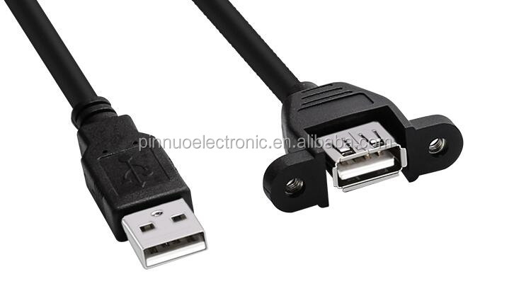 2m Panel Mount Usb 2.0 Cable A Male To A Female, Awg 27/25, 26awg With ...