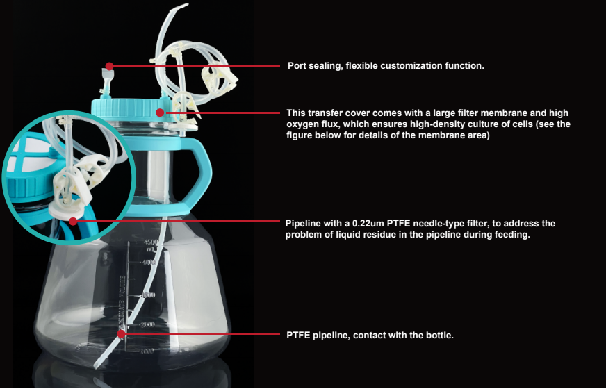 NEST 5 Liter High Efficient Erlenmeyer Flask with tube