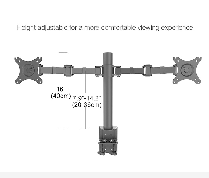 Dual Monitor Arms Holder Fully Adjustable Desk Mount Stand For Two Lcd ...