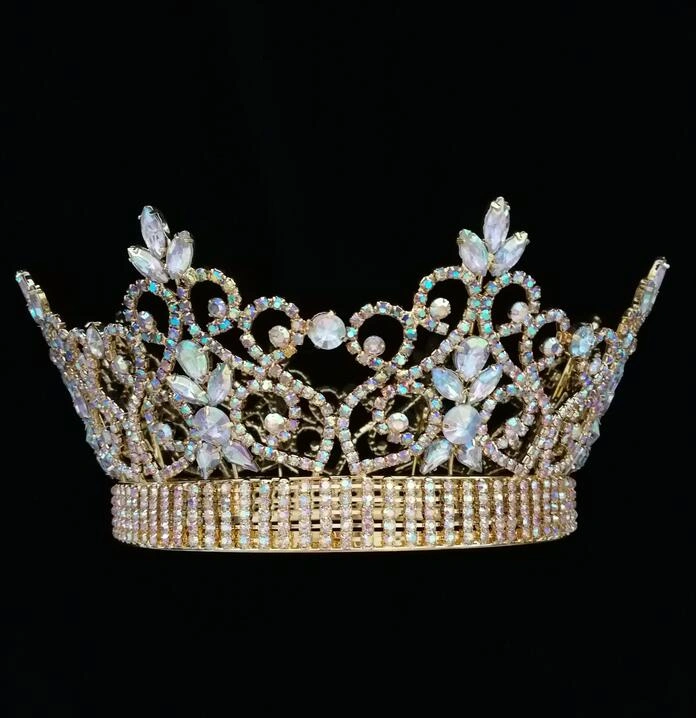 Full Round Beauty Queen Gold Pageant Crowns China Manufacturers ...