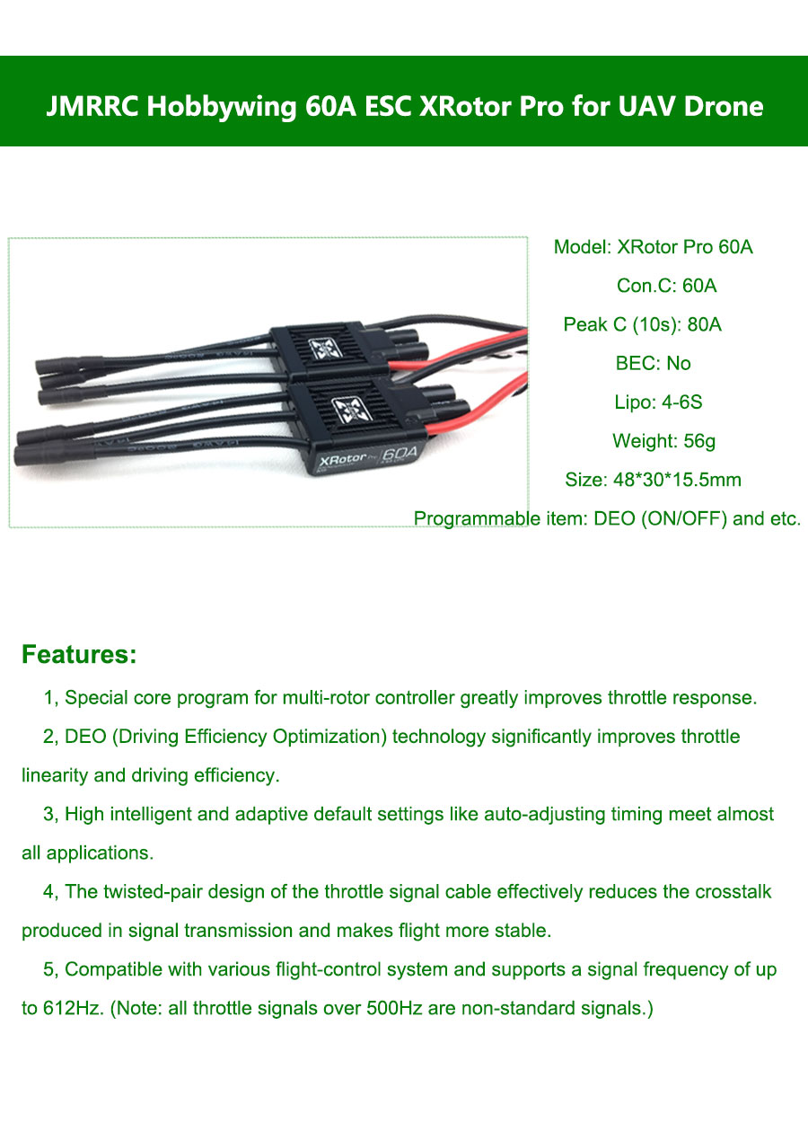 Hobbywing 60a Esc Xrotor Pro สำหรับ Uav Drone คุณภาพสูง Hobbywing 60a ...