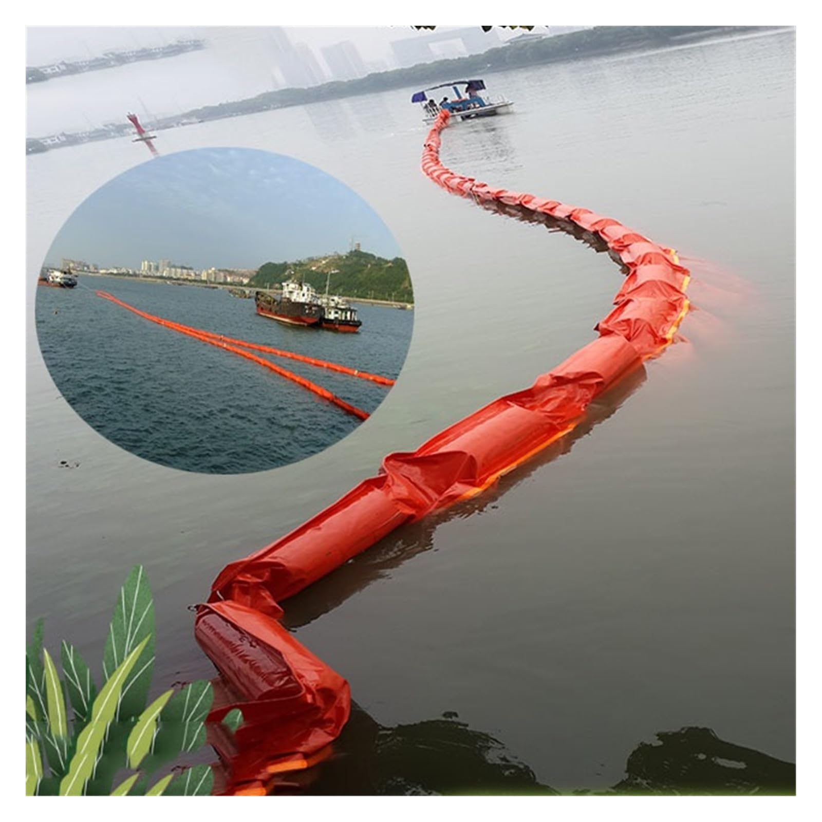 Rubber/pvc Oil Spill Containment Boom To Prevent Sea And River ...