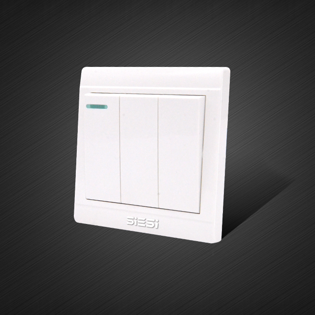 3 Gang 1 Way Electrical Wall Switch, High Quality 3 Gang 1 Way ...
