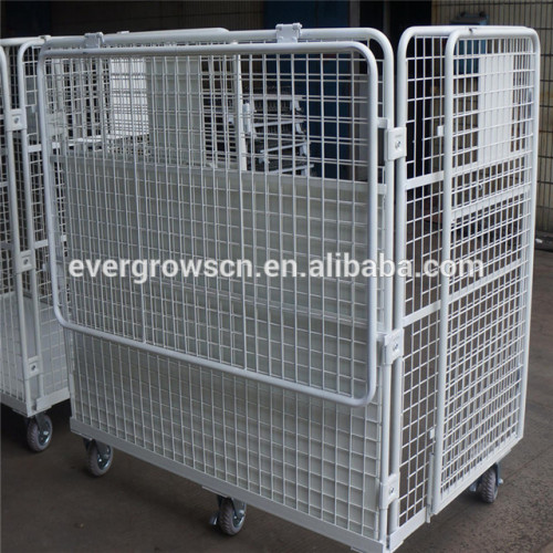 Folding & Rolling Wire Container Logistics Trolley/roll Cage Trolley ...