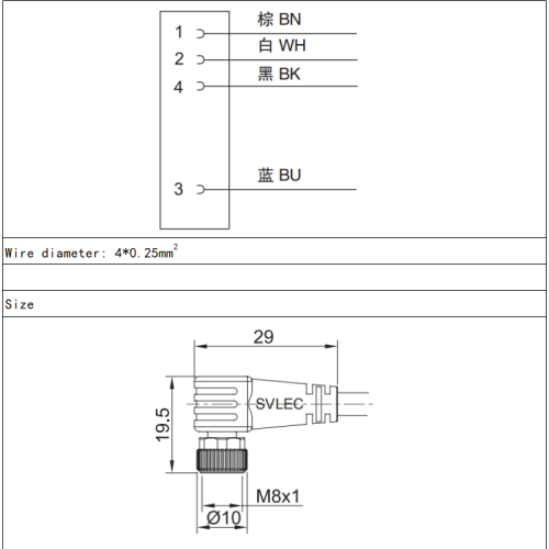 M8 암컷 앵글 커넥터 4 핀 Pur 케이블 3meter, Bossgoo.com의 고품질 M8 암컷 앵글 커넥터 4 핀 Pur 케이블 3meter