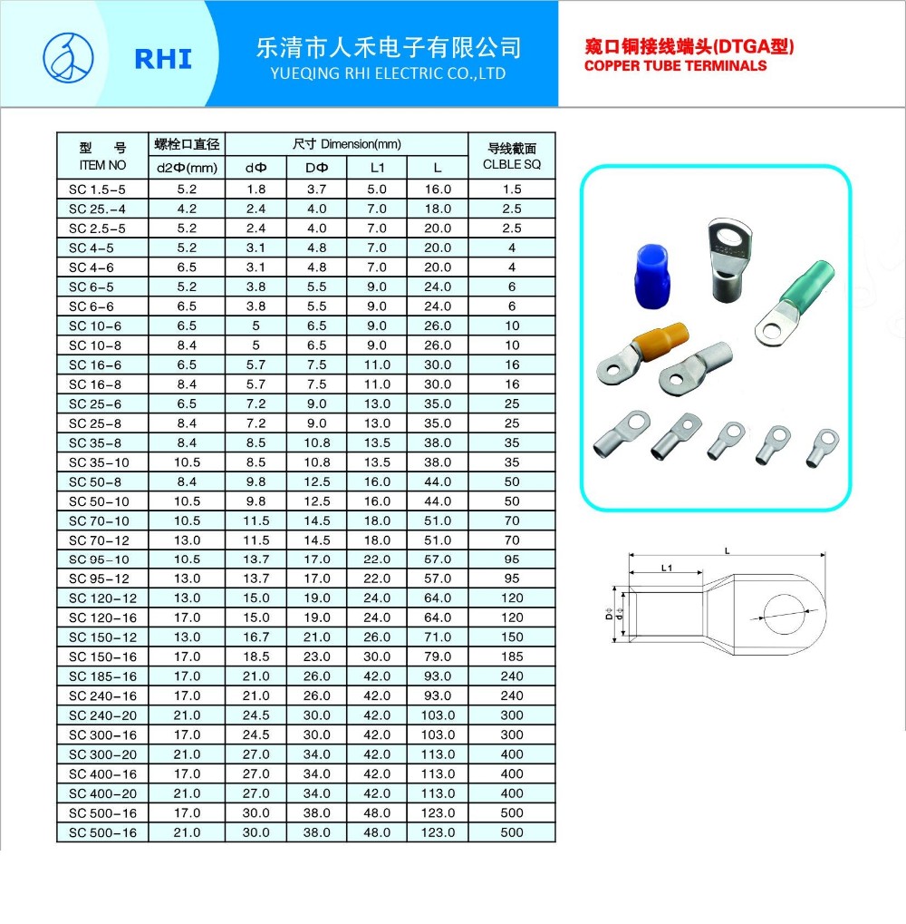 Different Types Copper Cable Lug Terminal Lug, High Quality Different ...