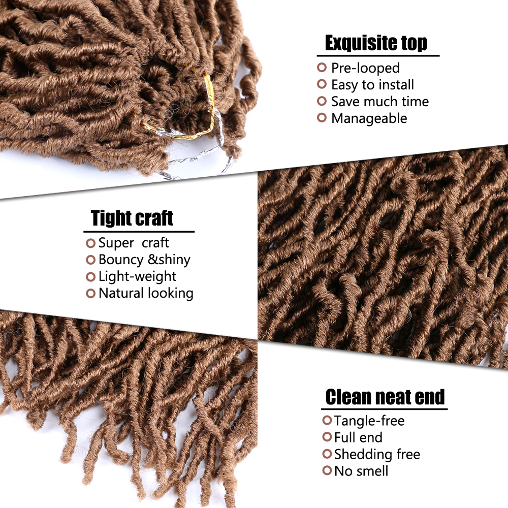 36inch Nu Faux Locs Crochet Braids Goddess Curly Wavy Twist Braiding ...