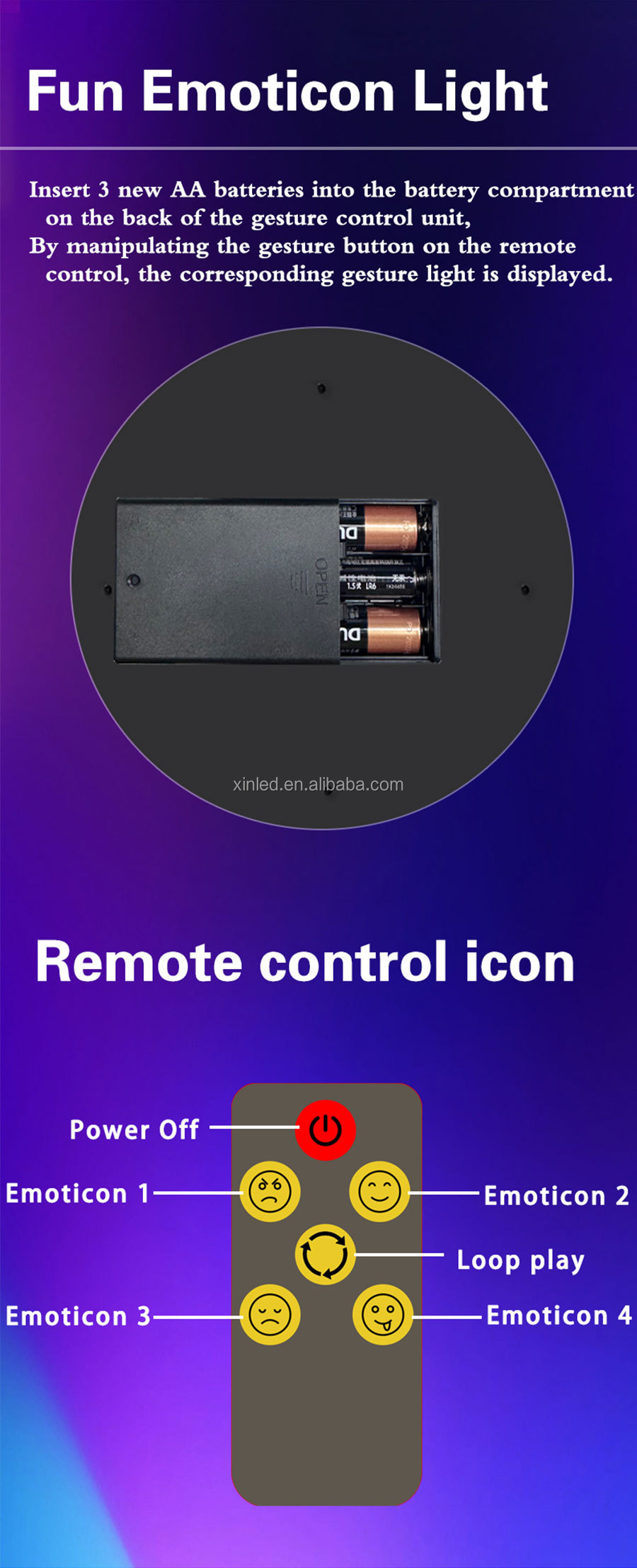 Dynamic Remote Smart Led Five Emotion Switch Car Screen Warning Lamp ...