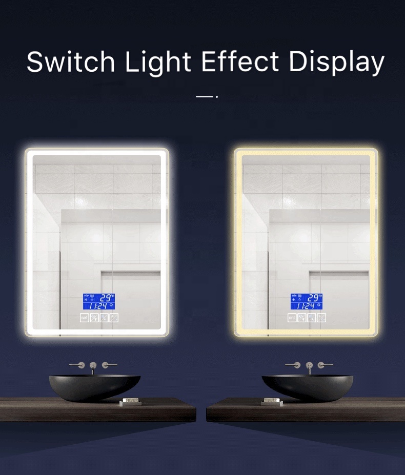 Metal Gold 55" Backlit 80cm Round Illuminated Led Light Touch Screen ...