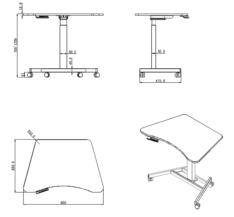 Single Leg Adjustable Standing Desk, High Quality Single Leg Adjustable ...
