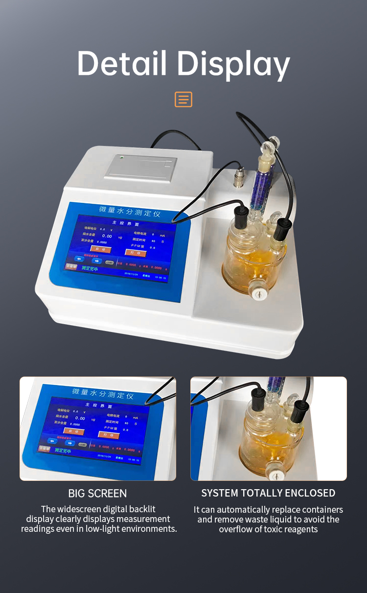 Coulometric Titration Moisture Analyzer For Oil Water Content Testing ...