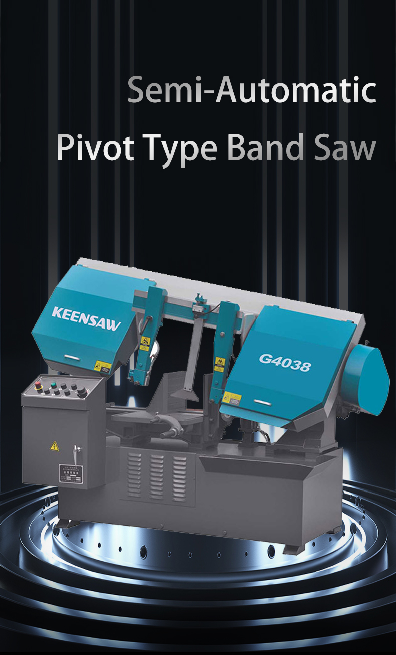Pivot Type G4038 Semi-auto Horizontal Band Saw Machine For Metalworking ...
