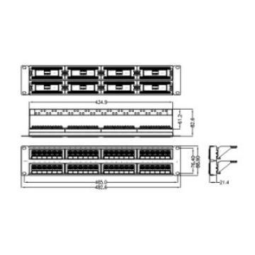 Utp Cat.6 Patch Panel, 48 Port, Lsa&110 Dual Use Idc, With Back Bar ...