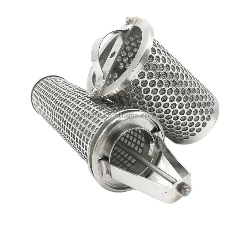 304 316 Stainless Steel Industrial Strainer Baskets For Filter Elements ...