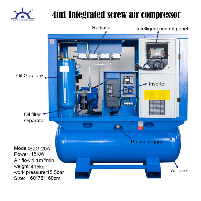 Portable Air Compressors: 220v/380v, 30l-150l, 8bar, 1hp-6hp, Oil-free ...