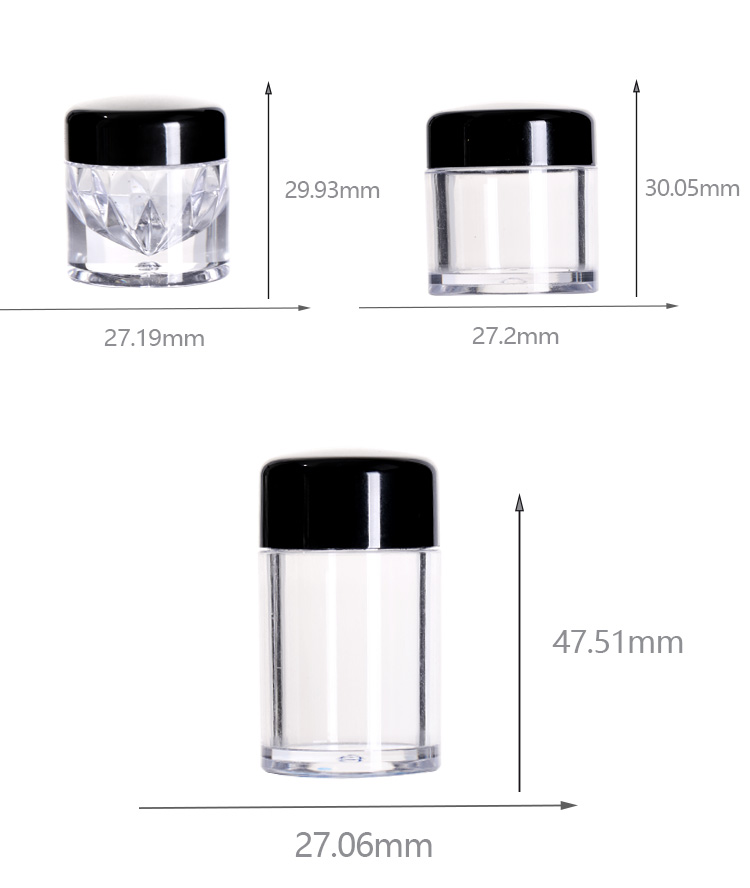 Transparent Plastic Cosmetic Container - 10g Clear Cylinder Jar For ...