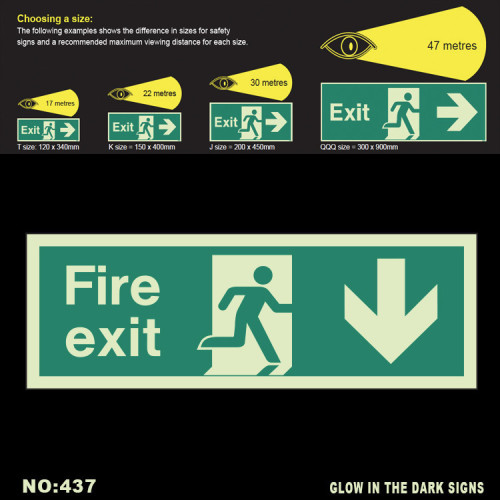 Rigid Pvc Board Self Luminous Fire Exit Safety Sign, High Quality Rigid ...