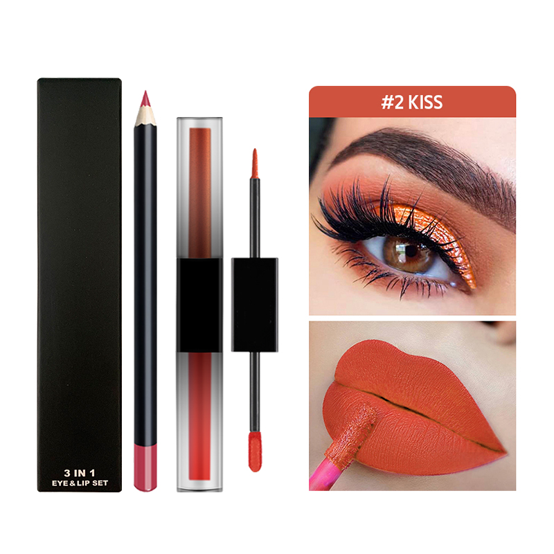 Vegan Matte Liquid Lipstick Kit With Lip Liner And Eyeshadow - Private ...