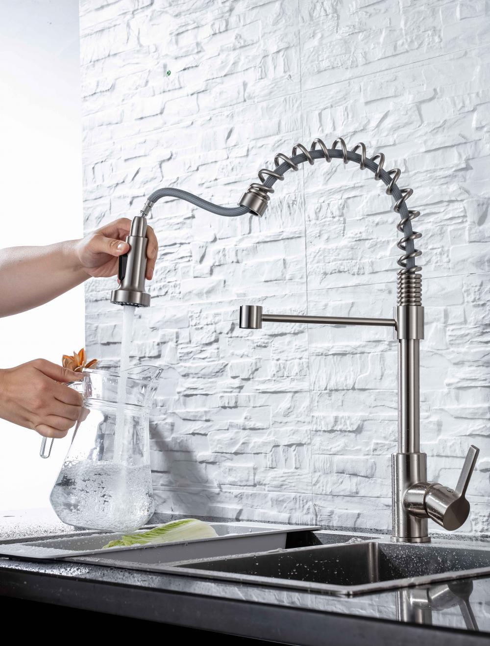 304-stainless-steel Sink Spring Pull Down Kitchen Faucet, High Quality ...