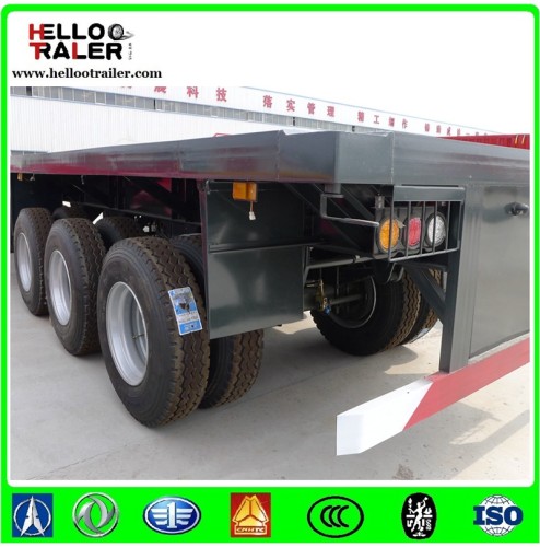 중고 3 Axles 20ft 40ft 컨테이너 플랫폼 플랫 베드 드롭 사이드 세미 트레일러 의 고품질