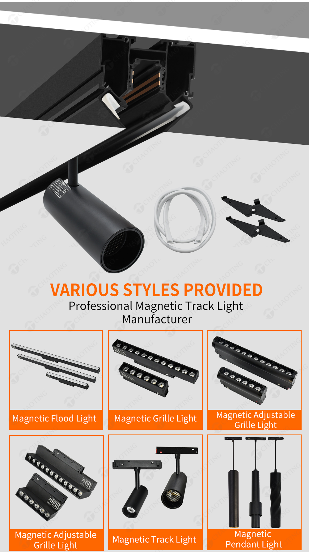 48v Aluminium Profiles Magnet Linear Track Lighting System For Stretch ...