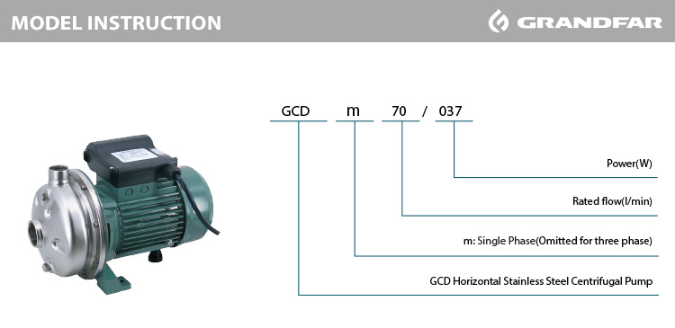 Grandfar Gcd Series Stainless Electric Horizontal Centrifugal Pump ...