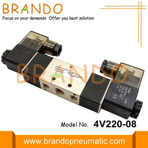 4V220-08 5 Way 2 Position Pneumatic Solenoid Valve China Manufacturers ...