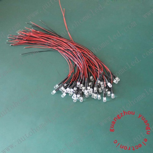 5mm Led Bulb F5 With Wire 20cm 30cm 50cm 1m 2m Diy Wire Customized ...
