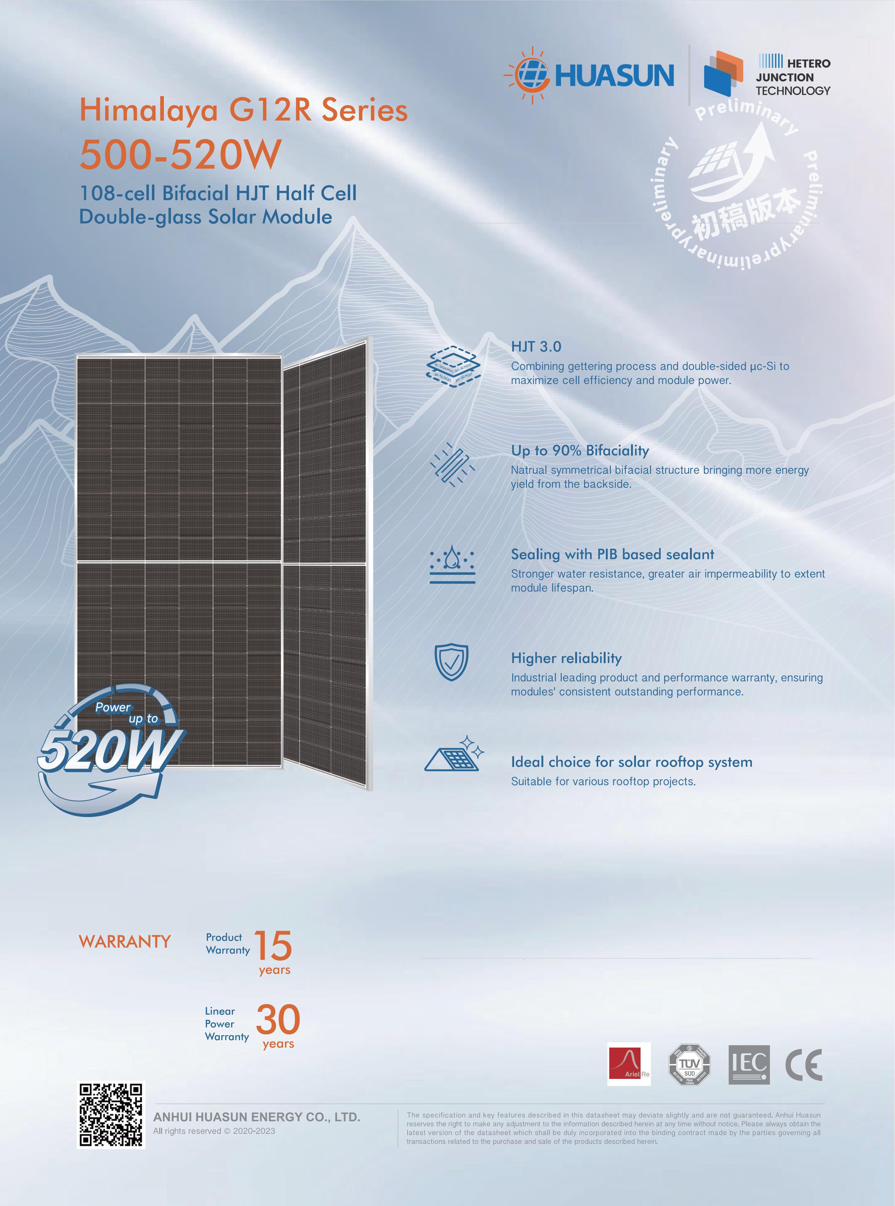 Huasun Solar Perovskite High-power Bifacial Hjt Half Cell Pv Panels ...