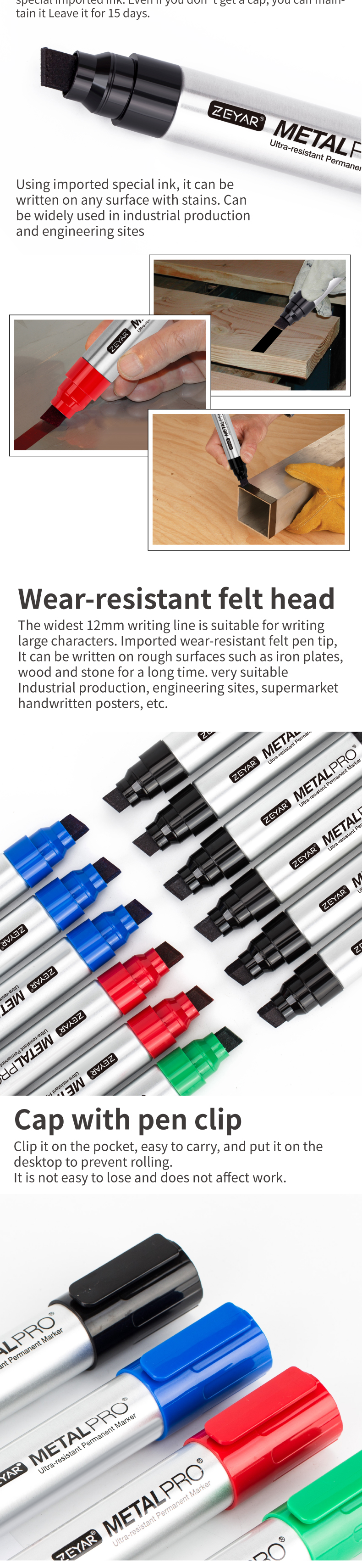 Zeyar Jumbo Permanent Markers - Waterproof, Smear-proof & Quick Drying ...