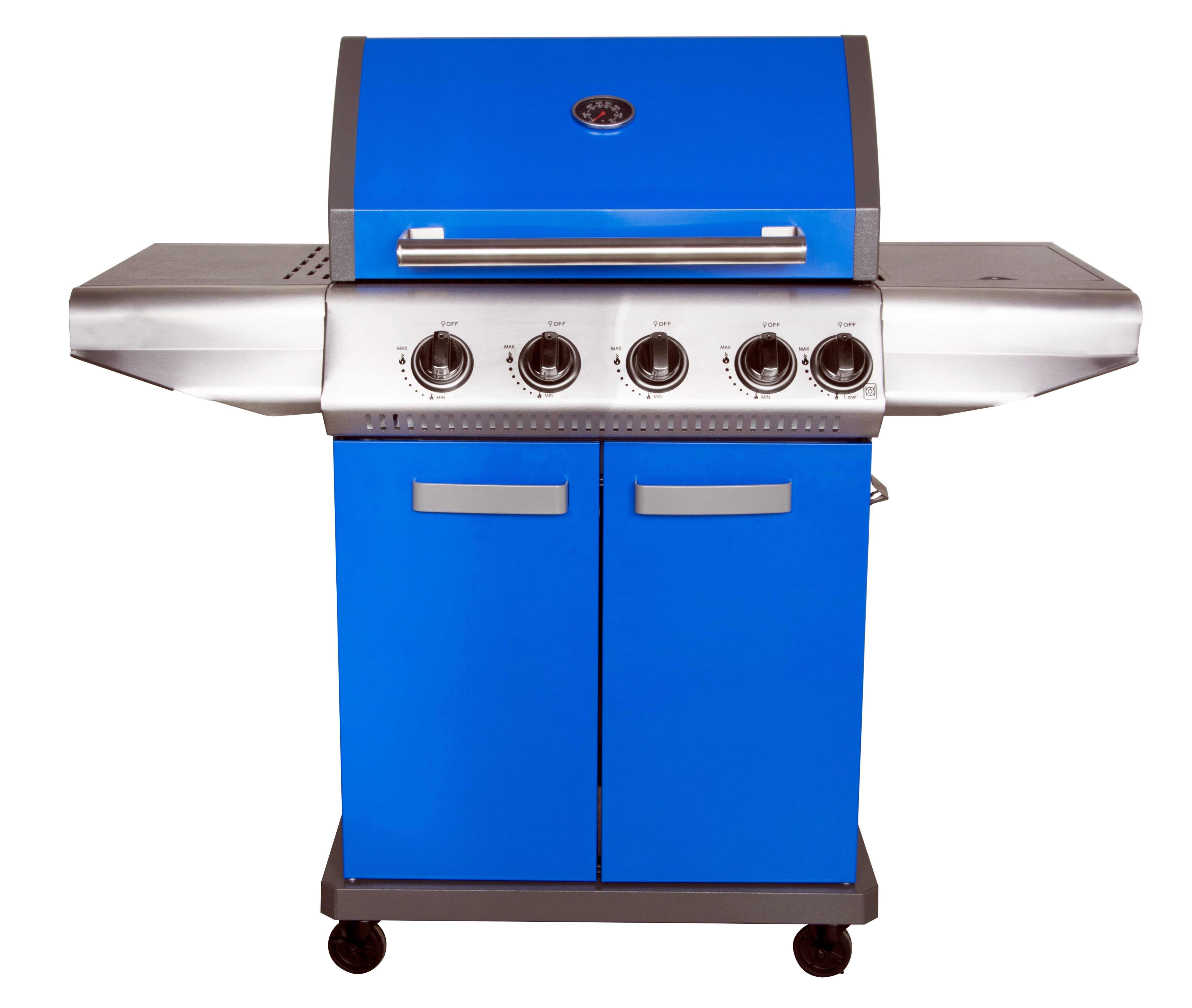 Blue Color Gas Grill With Side Burner, High Quality Blue Color Gas ...