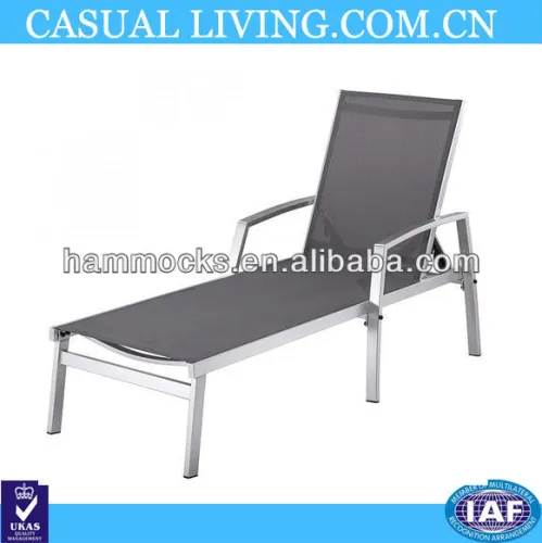 Black Aluminum Sun Lounger Sunbathing Deck Chair Deckchair Garden, High ...