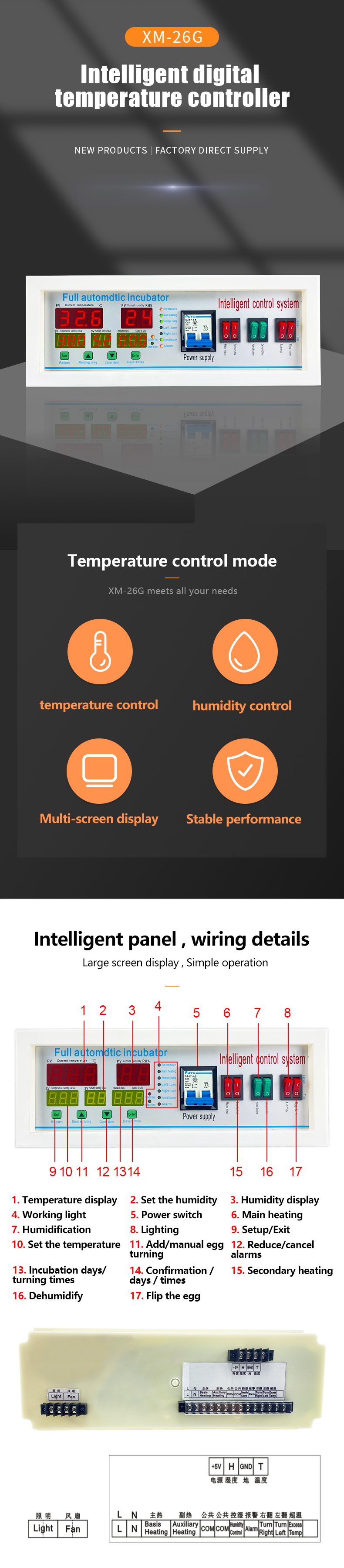 Digital Temperature Humidity Control Unit For 88-6336 Incubator, High ...