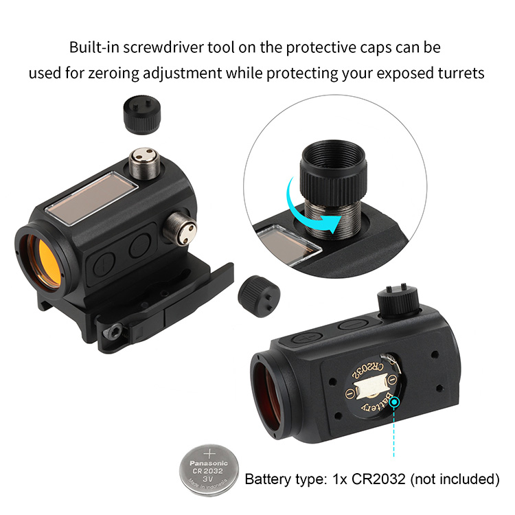 Solar Power Compact Red Dot Sight Focuhunter Optics, High Quality Solar ...