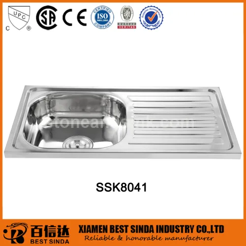 Above Counter Single Bowl Stainless Kitchen Sink With Tray, High ...