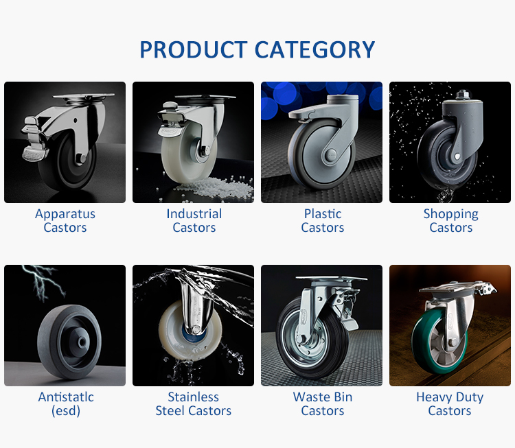 Cascoo Solid Rubber Plastic Waste Container Casters For Trash Bins ...