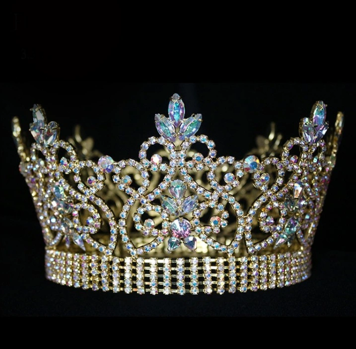 Full Round Beauty Queen Gold Pageant Crowns China Manufacturers ...