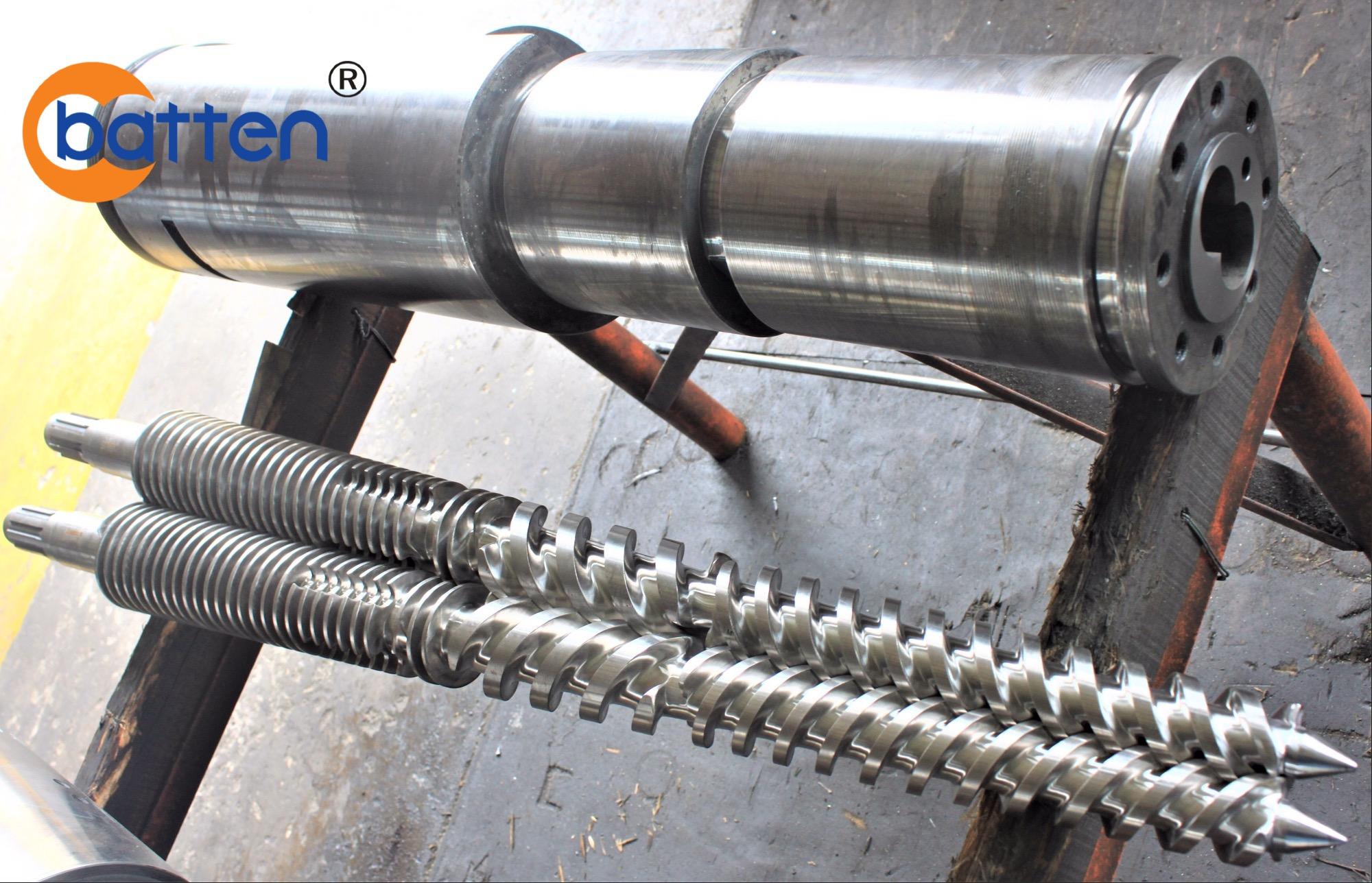 45/100 Conical Twin Screw Barrel For Plastic Extruder, High Quality 45/ ...